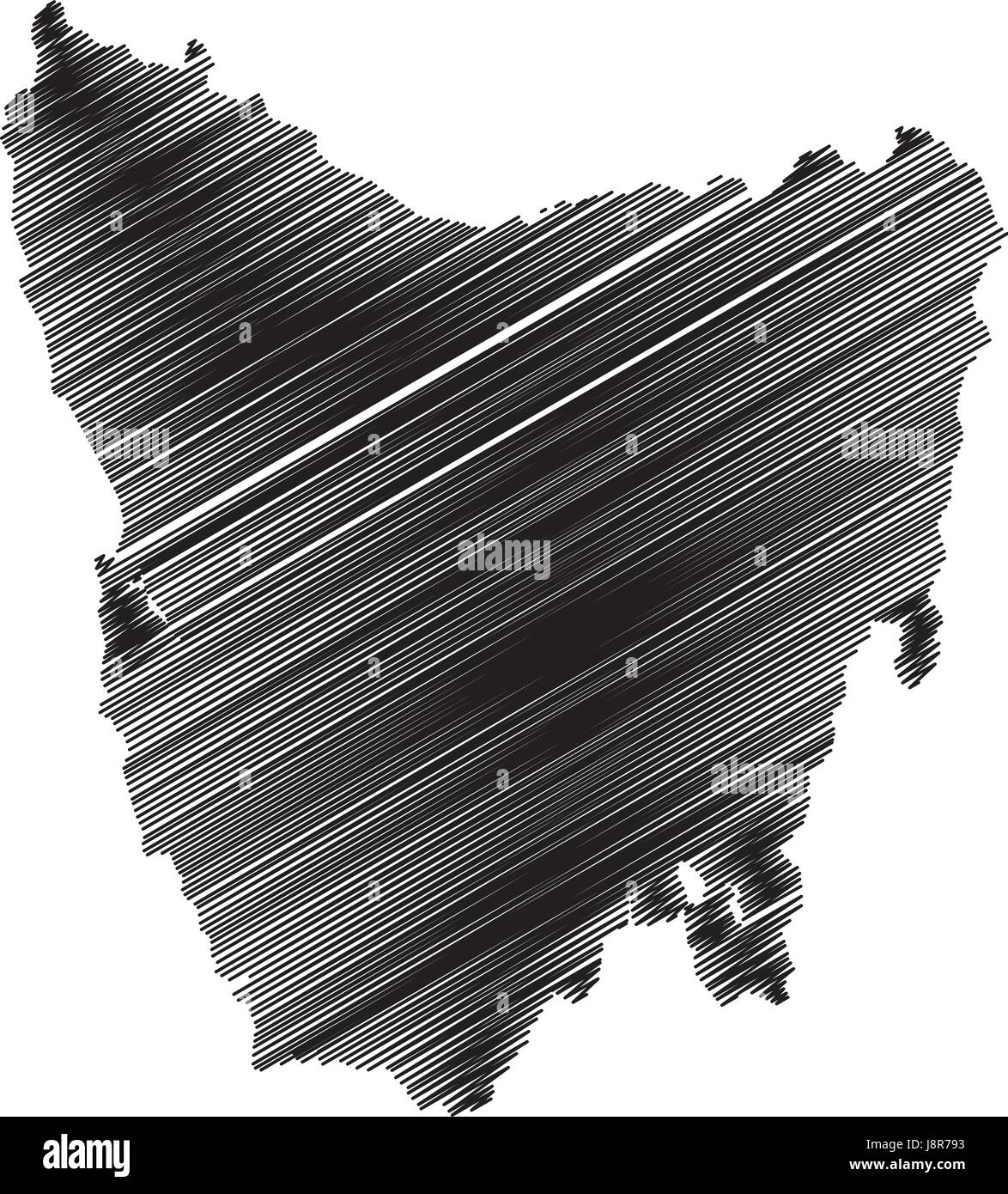 Tasmania map vector illustration, scribble sketch Tasmania Stock Vector ...