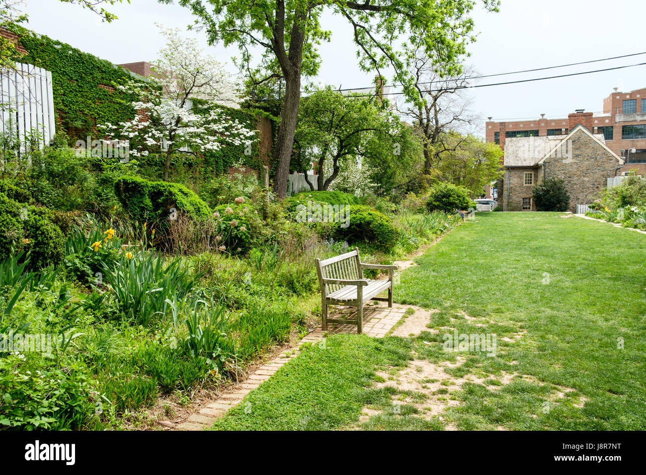 Garden of the historic 18th century Old Stone House, M Street NW ...