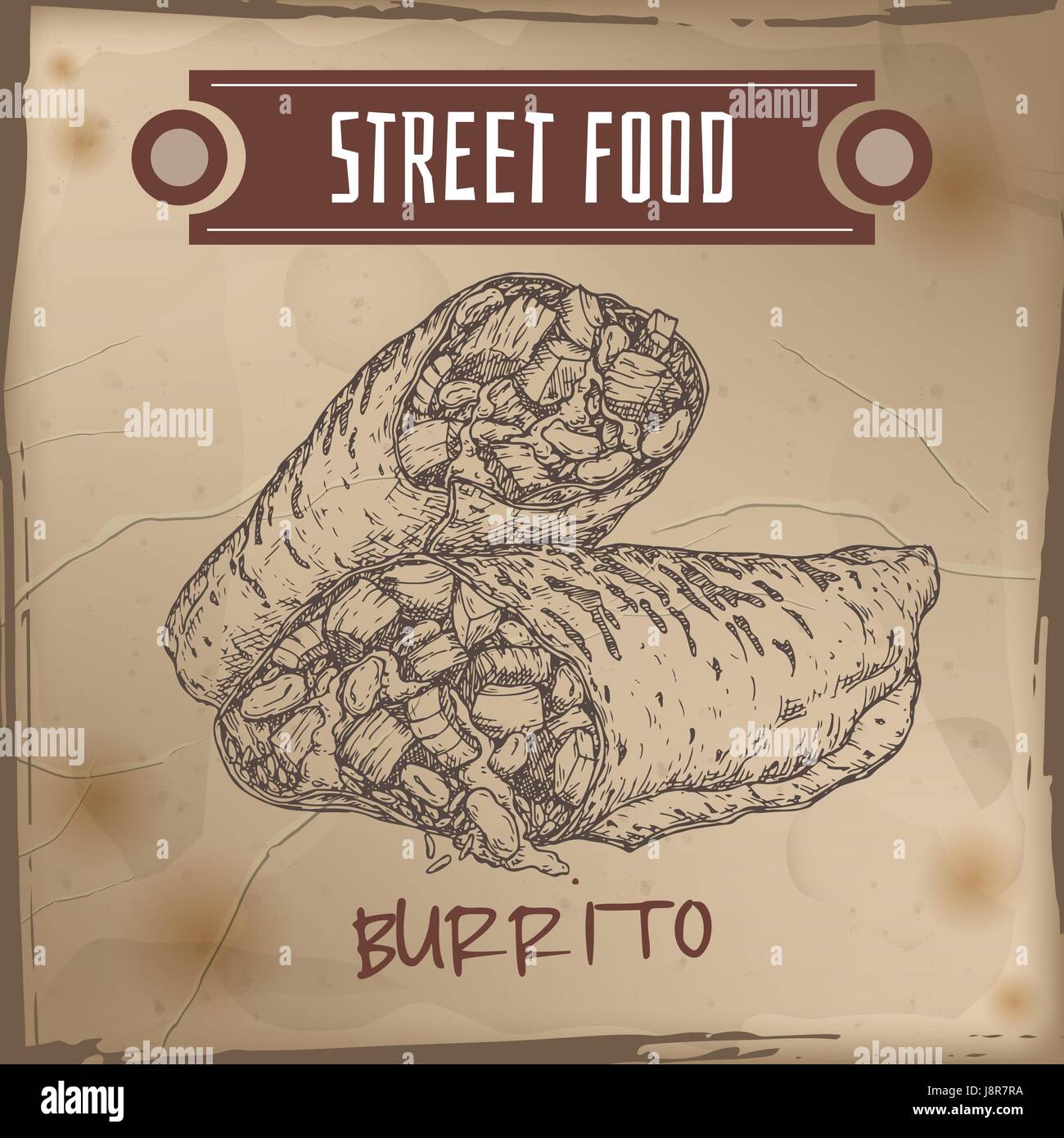 Burrito dish mexican cuisine Stock Vector Images - Alamy