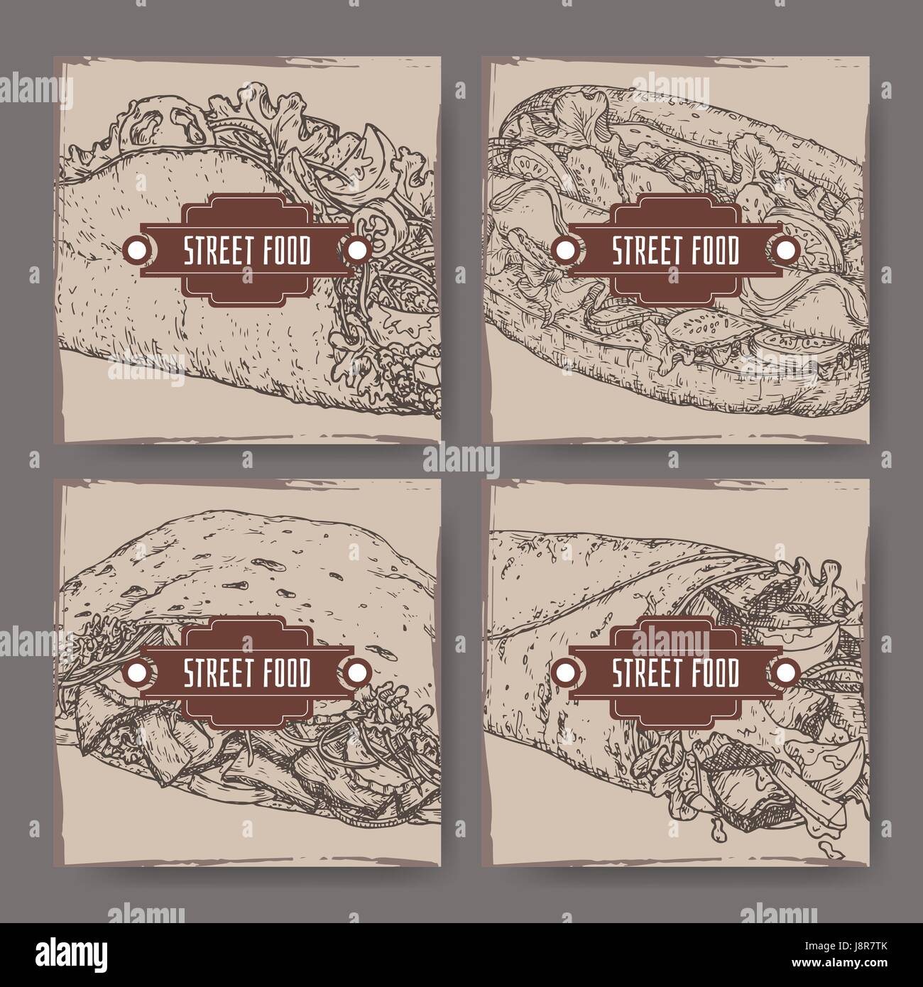 Shawarma drawing hi-res stock photography and images - Alamy