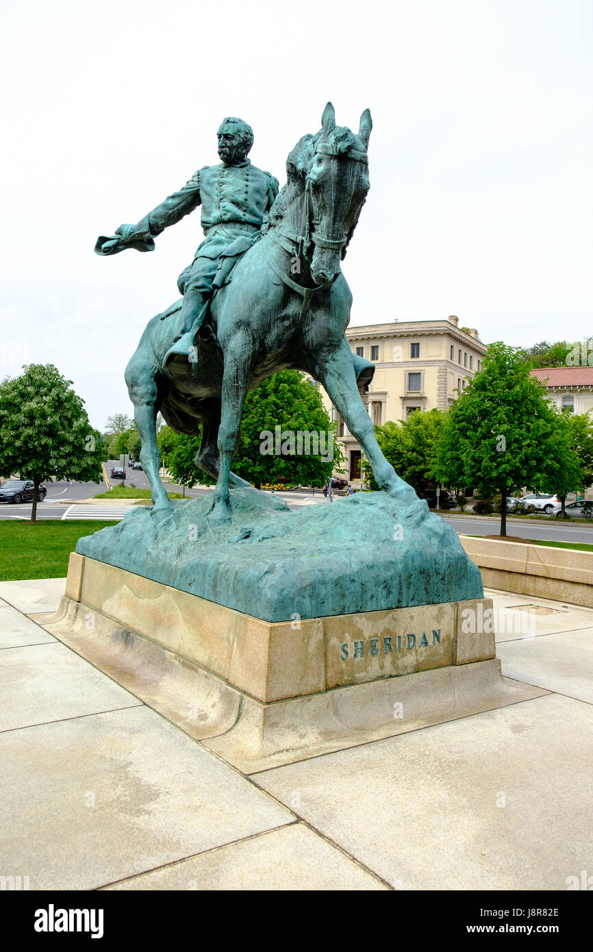 Statue of Civil War general Phillip T. Sheridan at Sheridan Circle ...