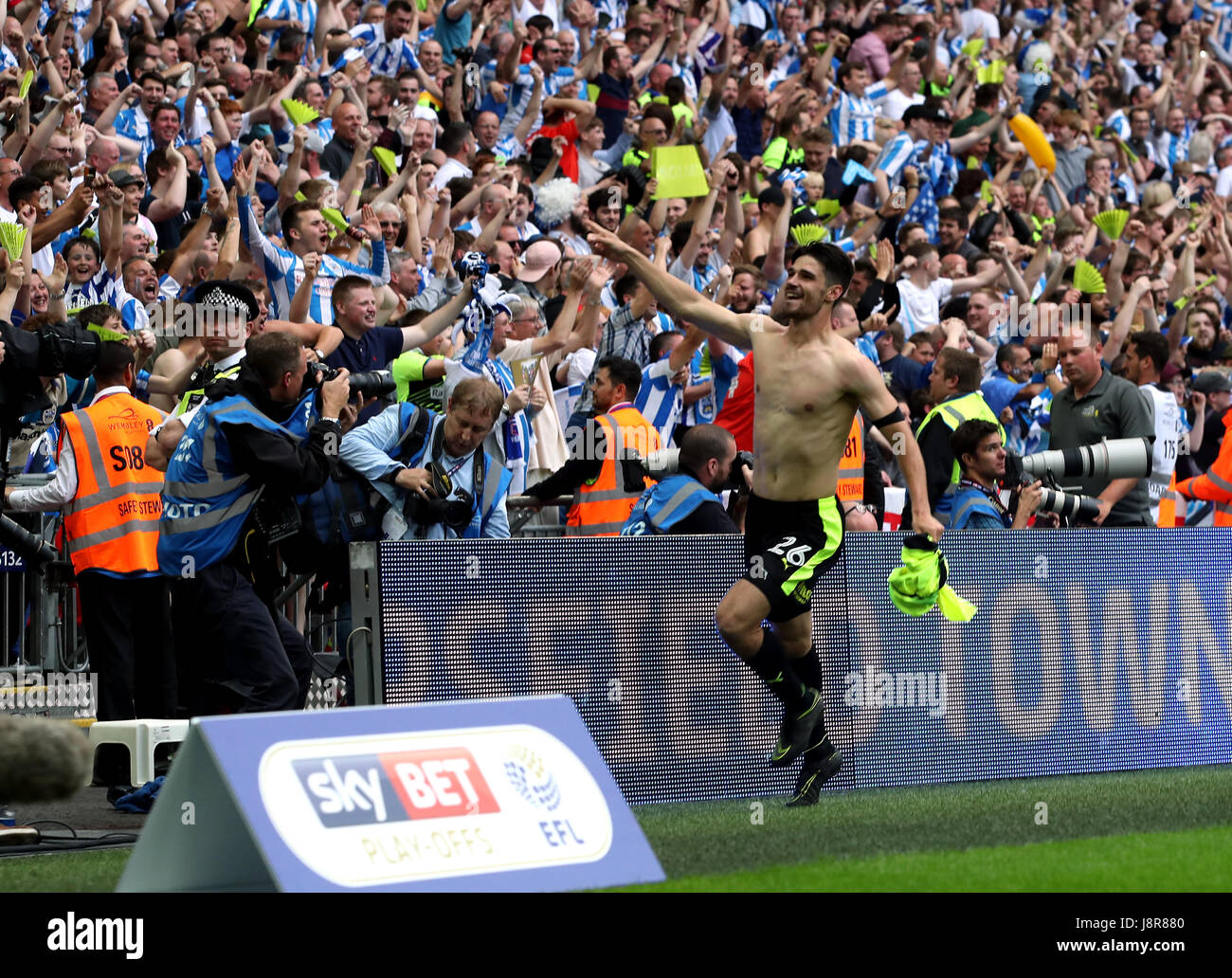 Huddersfield Town's Christopher Schindler celebrates winning the ...