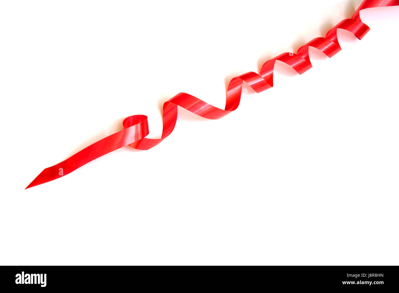 the spiral red ribbon isolated on white background Stock Photo - Alamy