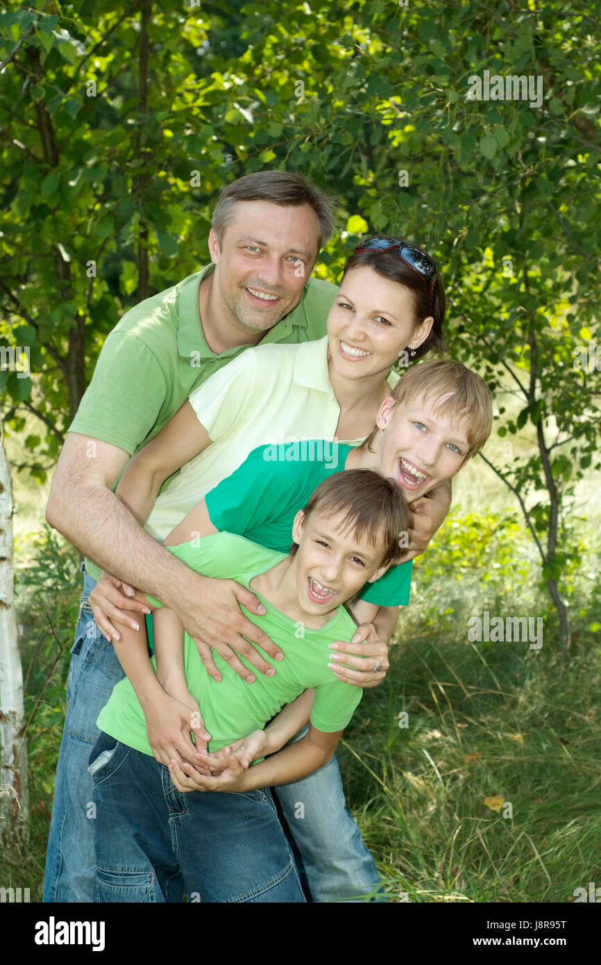 family having fun outdoors Stock Photo - Alamy