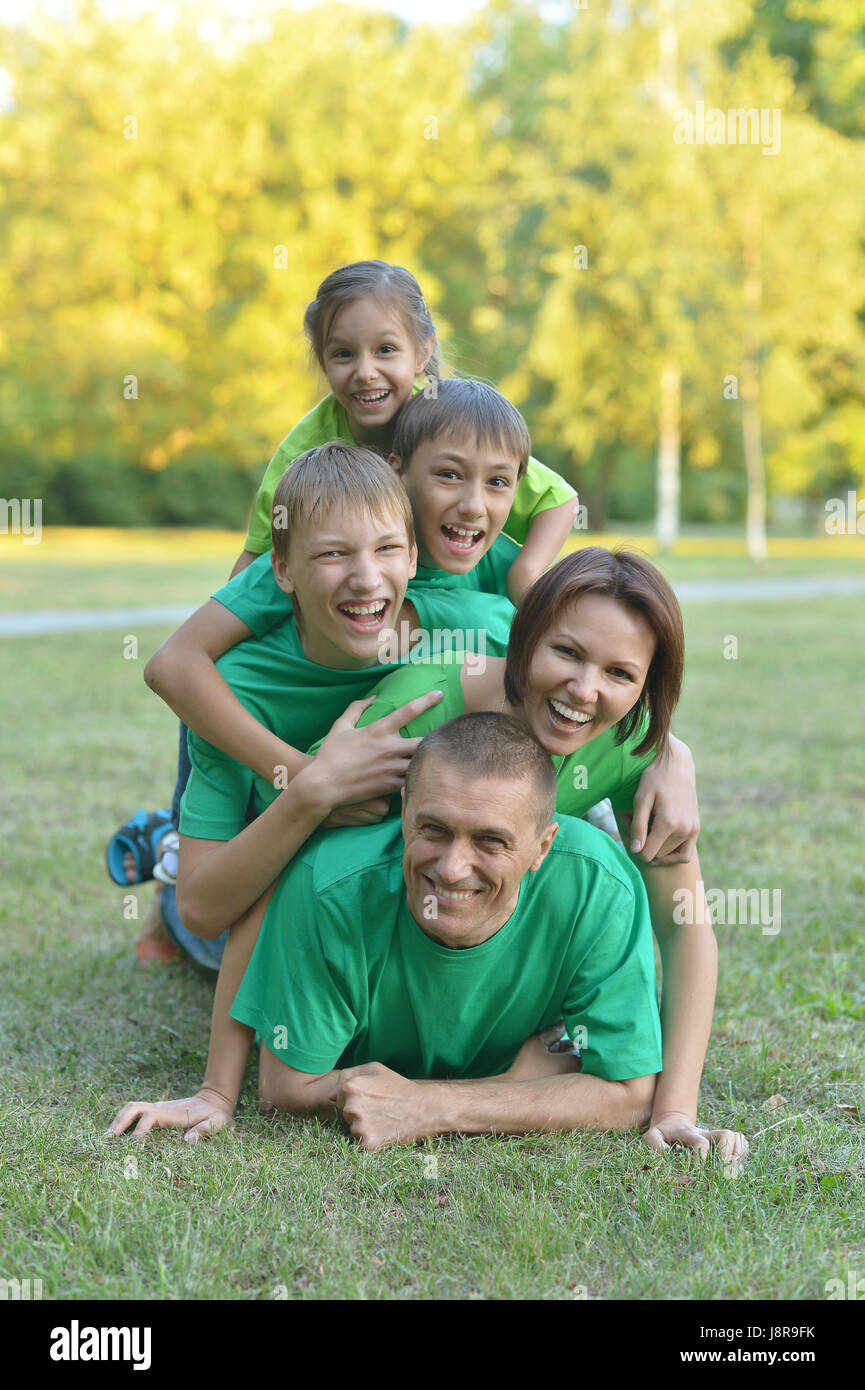 family having fun outdoors Stock Photo - Alamy