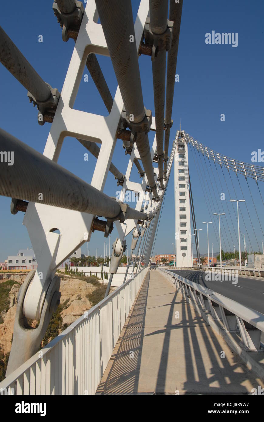 cable-stayed bridge in spain Stock Photo - Alamy