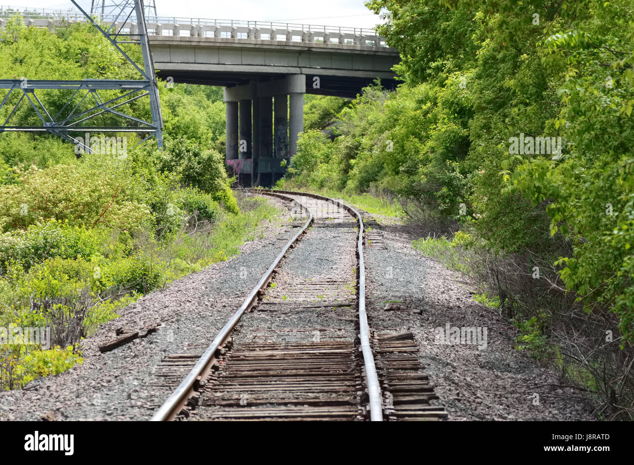 Tree lined railroad tracks hi-res stock photography and images - Alamy