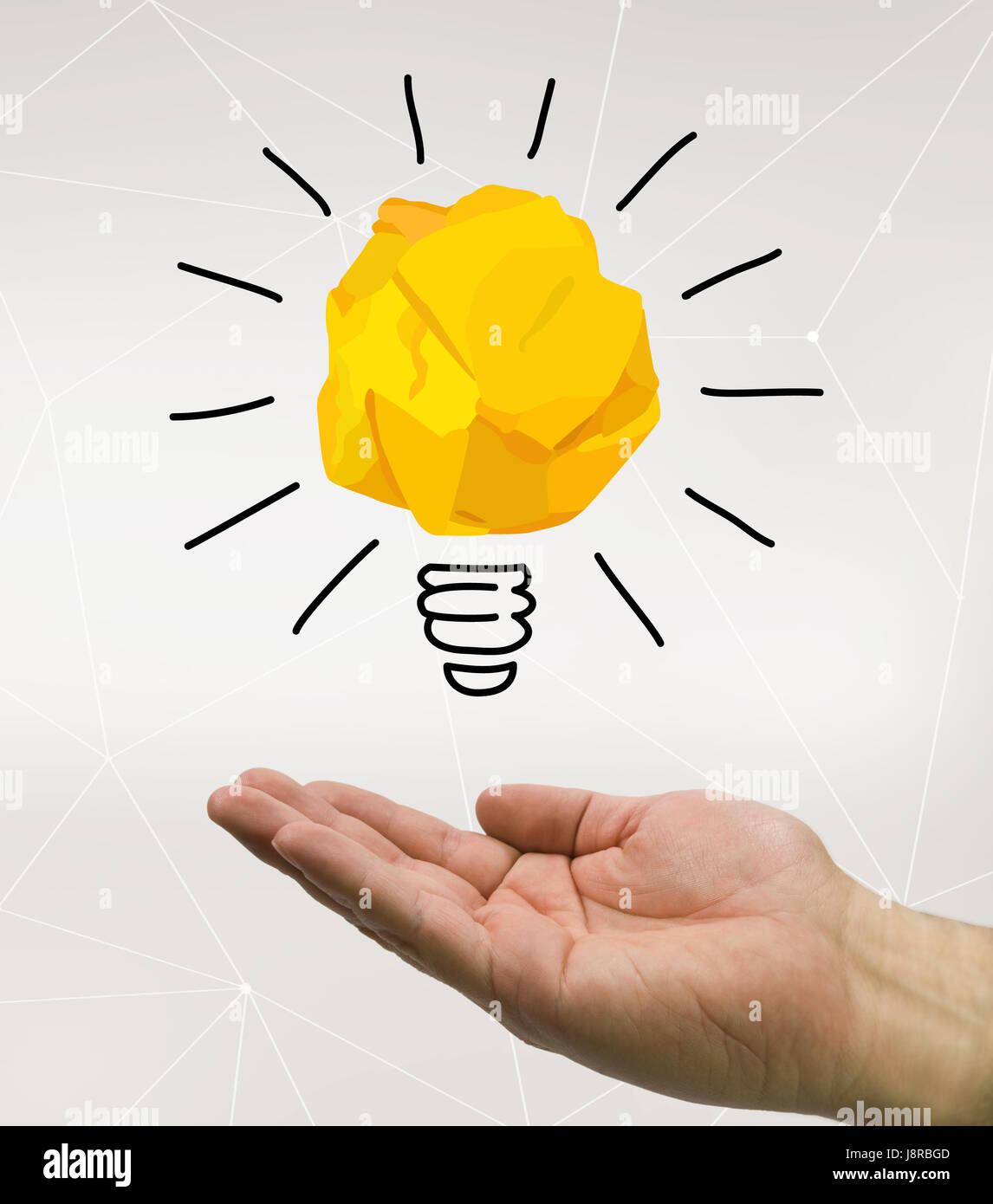 hand holding an idea, paper bulb Stock Photo - Alamy