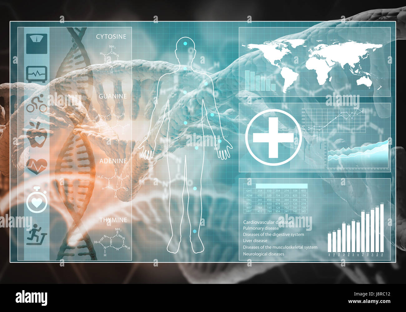 Medicine user interface Stock Photo - Alamy