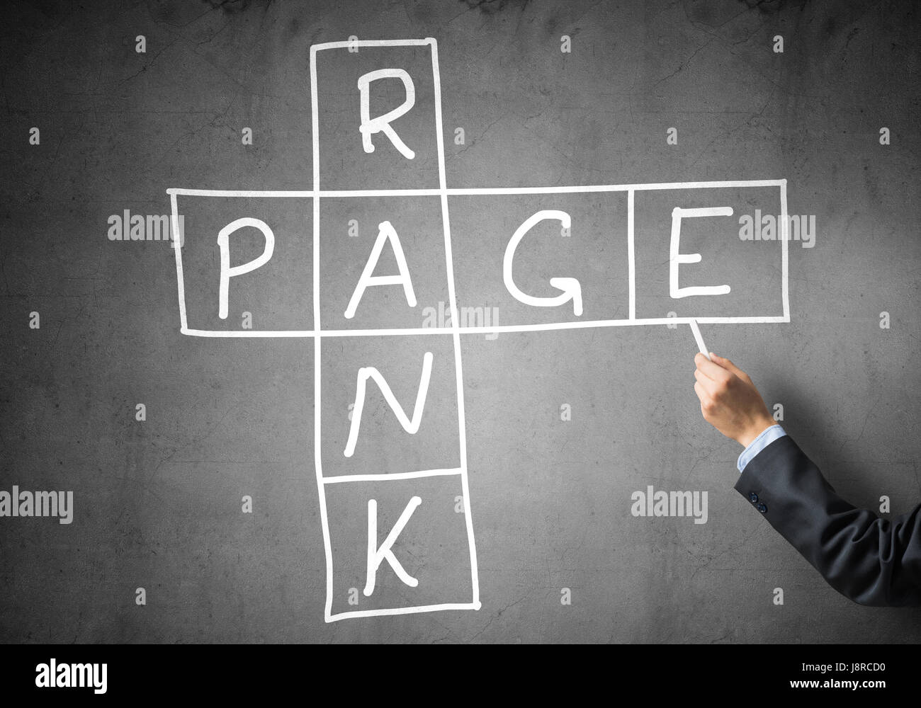 Seminar trainer draw on chalkboard Stock Photo - Alamy