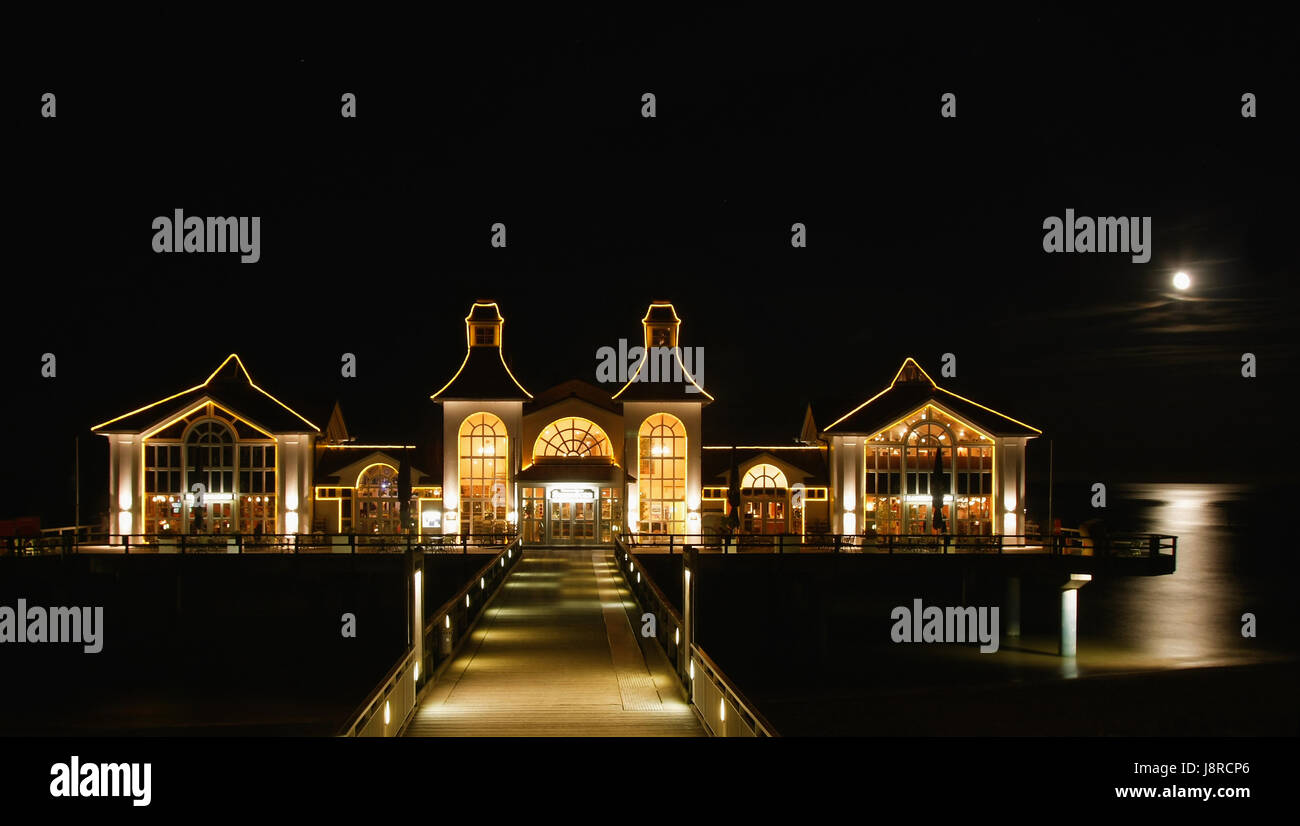 restaurant, house, building, tower, bridge, night, nighttime, darkness ...