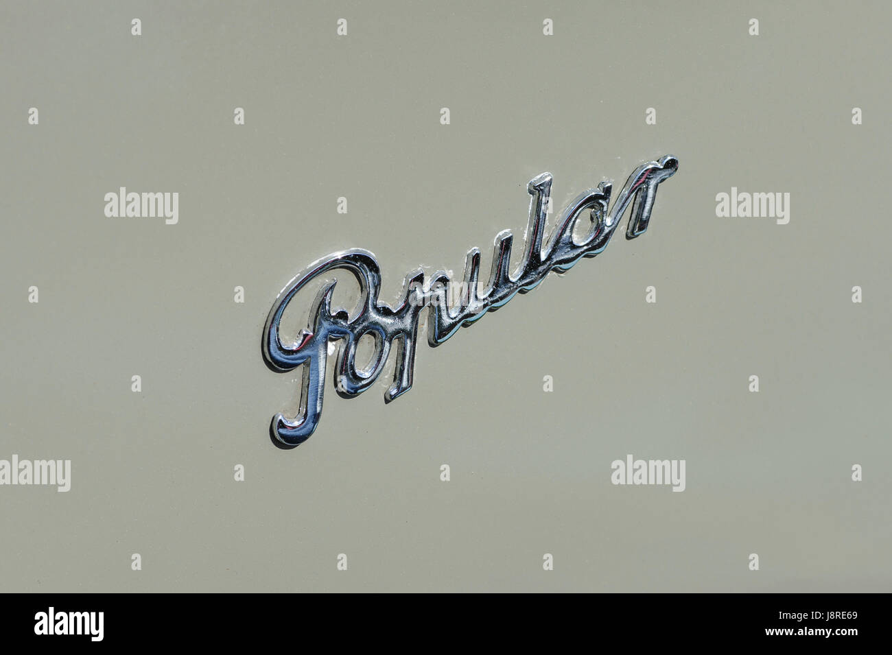 Popular logo / badge on rear boot (trunk) lid of Ford Popular saloon ...