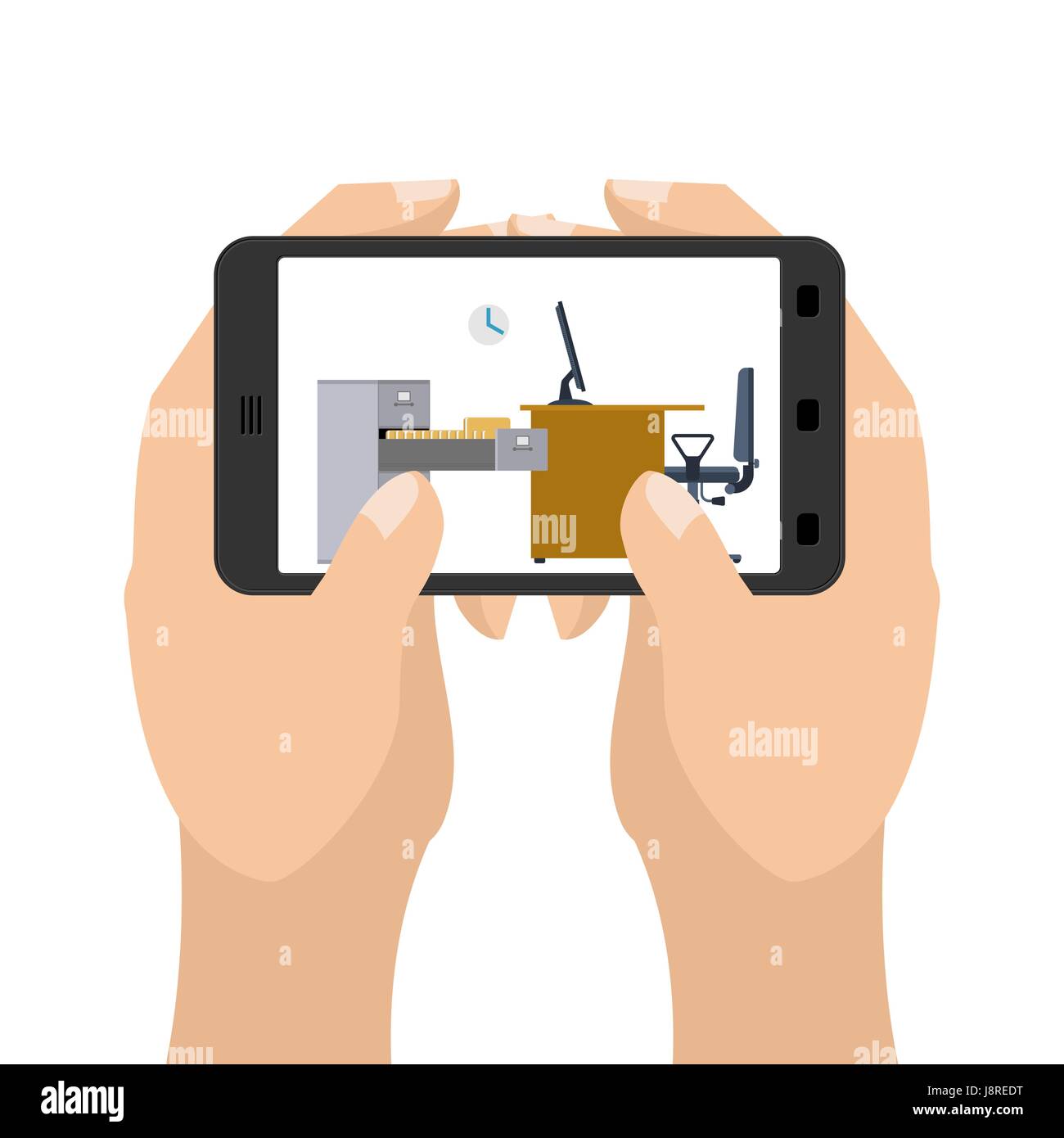 Desk office chair game Stock Vector Images - Alamy