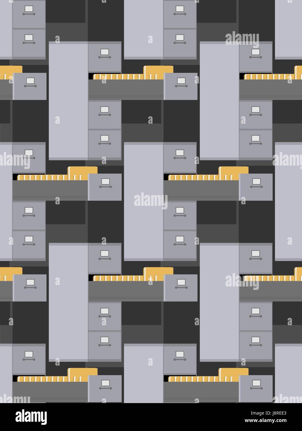 File Cabinet pattern. Card index ornament. Iron box for documents ...