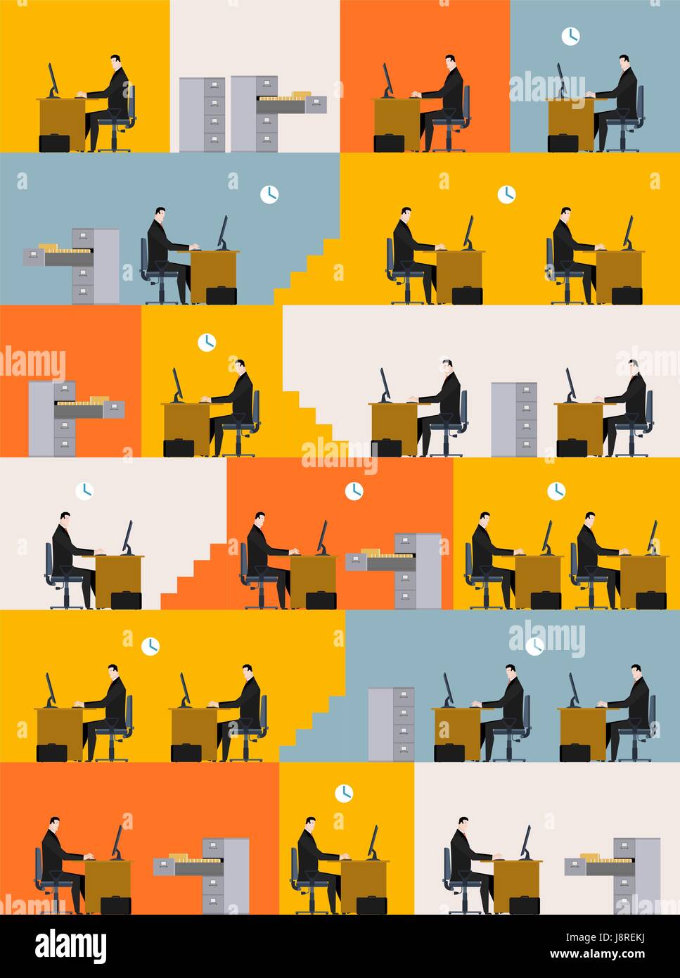 Office life pattern. Corporate background. Managers in workplace ...