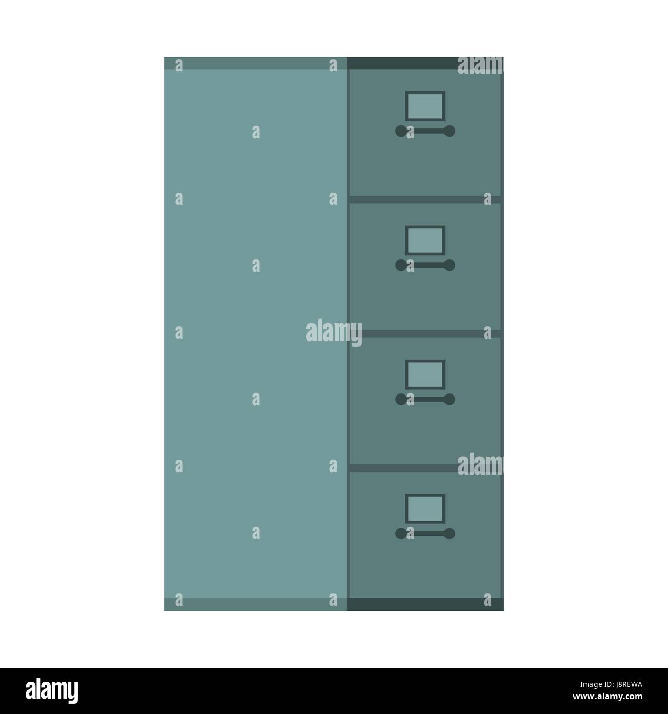 File Cabinet closed. Card index Iron box for documents. Office ...