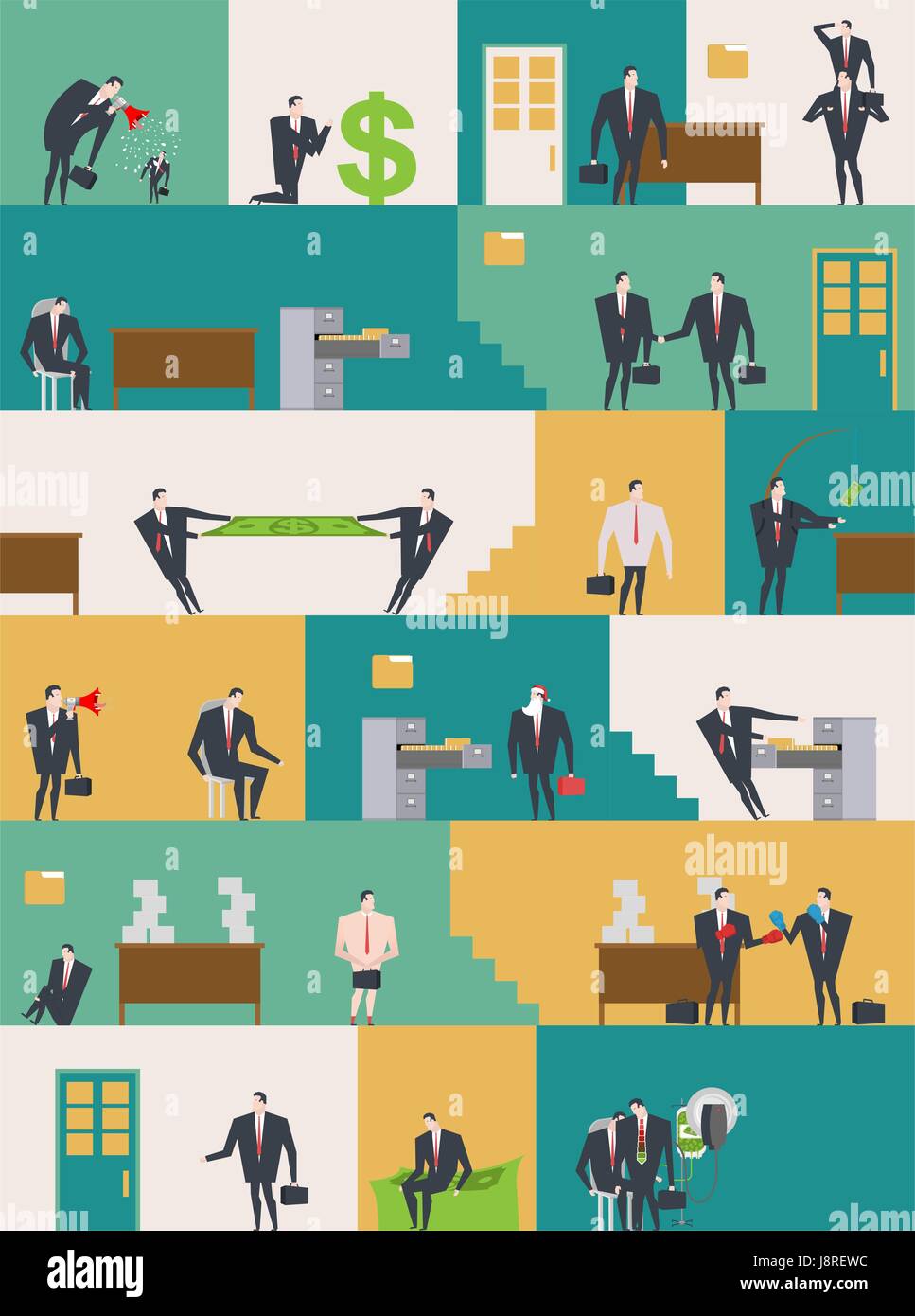 Office life pattern. Corporate background. Managers in workplace ...