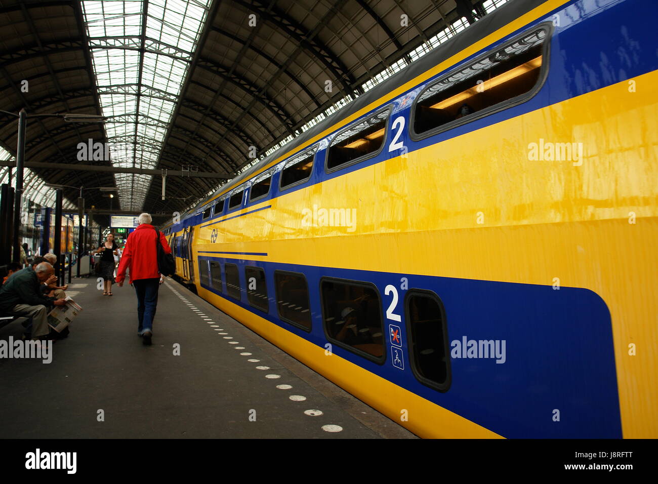 Nederlandse Spoorwegen Passenger Trains In Amsterdam