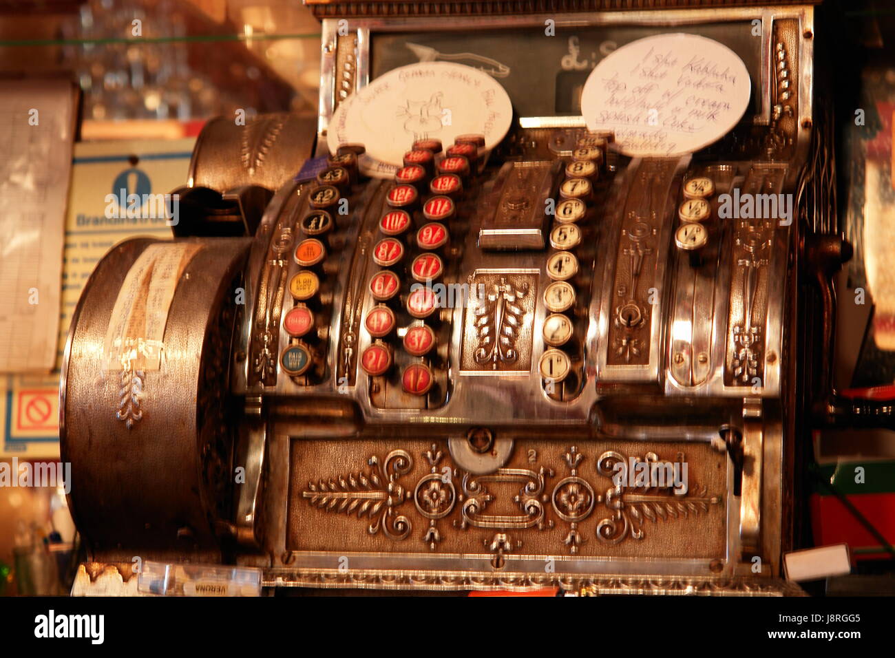 old cash register with many buttons and Ancient calculater Stock Photo ...