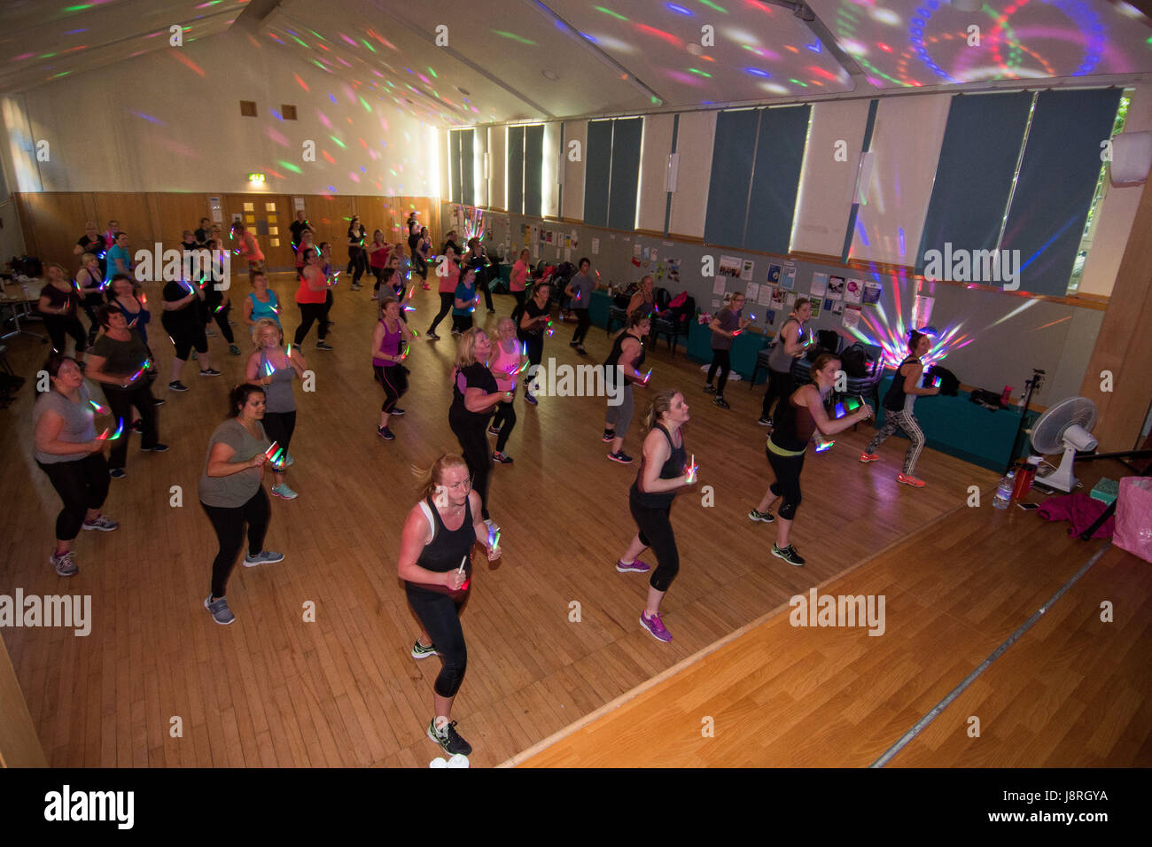 Picture: Clubbercise exercise class, Murrayfield Parish church Stock ...