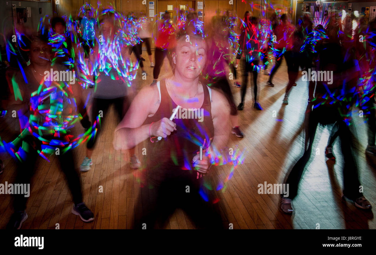 Picture: Clubbercise exercise class, Murrayfield Parish church Stock ...