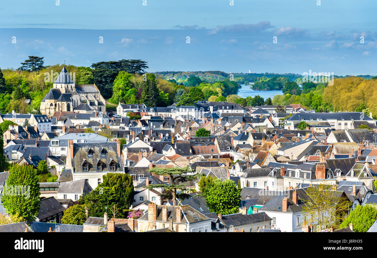 View of the medieval town of Amboise in France, the Loire Valley Stock ...