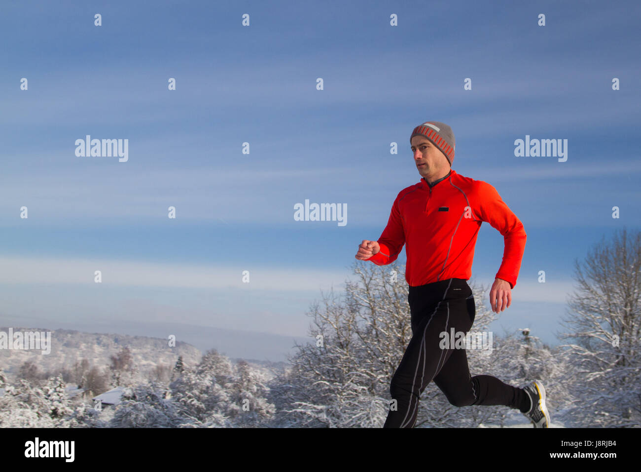 winter, active, sport, jog, sports, run, running, runs, snow, man ...