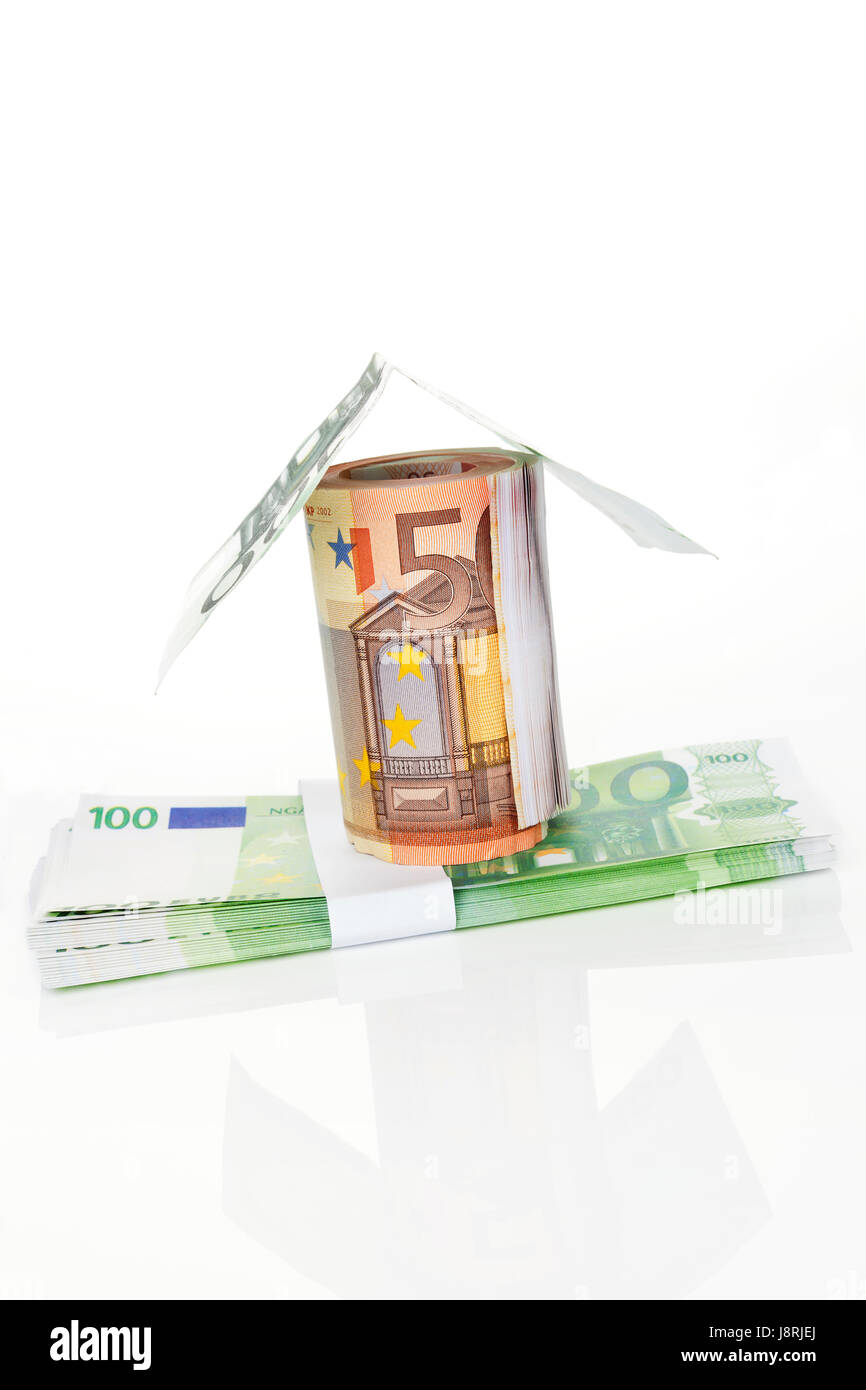 euro, house, building, note, memo, isolated, model, design, project ...