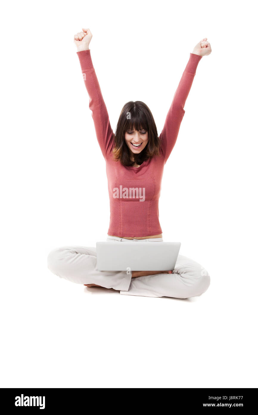 woman, study, laptop, notebook, computers, computer, laugh, laughs ...