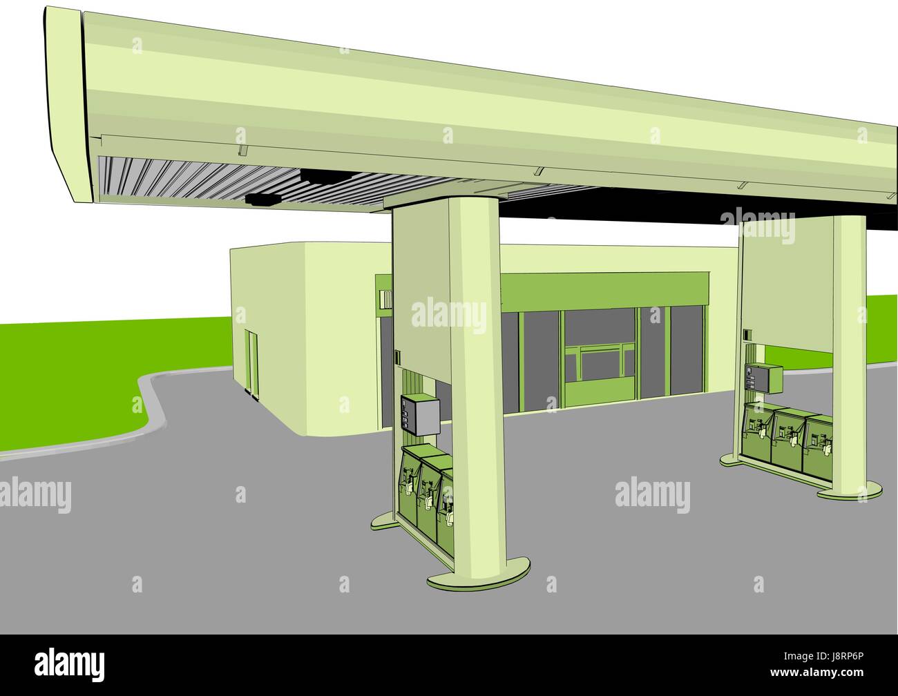 White service station Stock Vector Images - Alamy