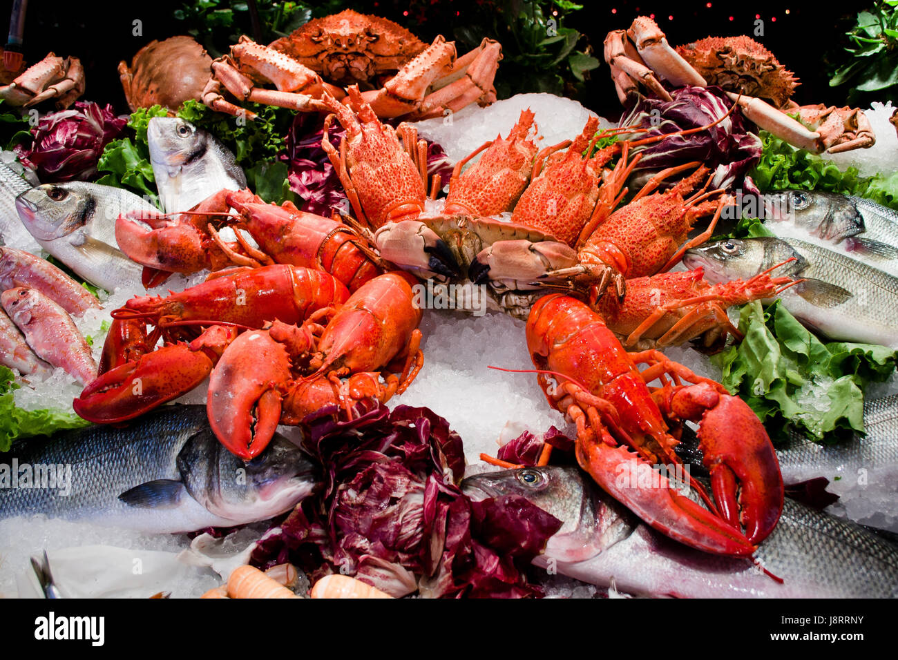 fish, cancer, shellfishes, lemons, cancers, orange, scampi, ice cream ...