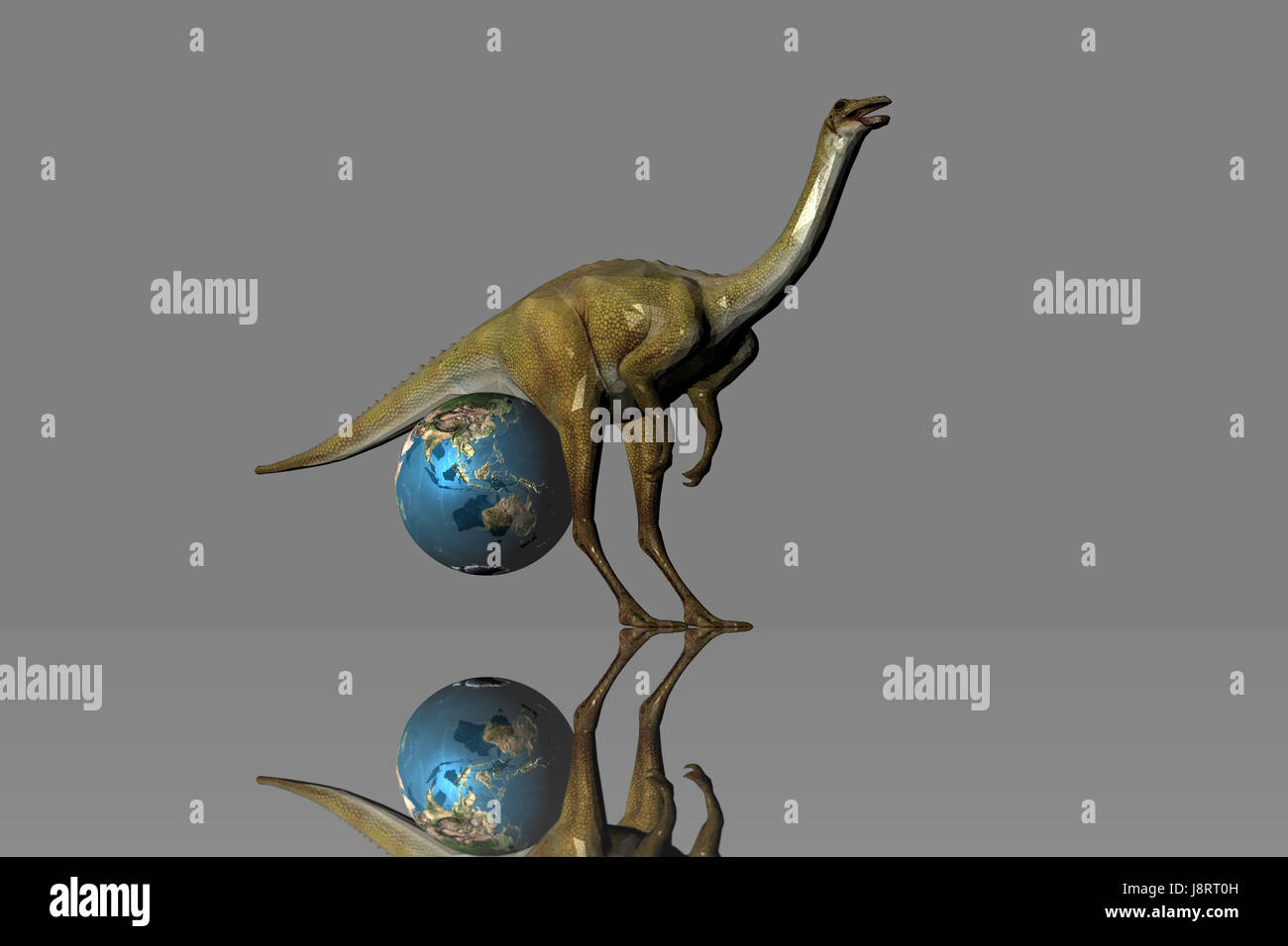 saurian, dinosaur, globe, planet, earth, world, died out, environment ...