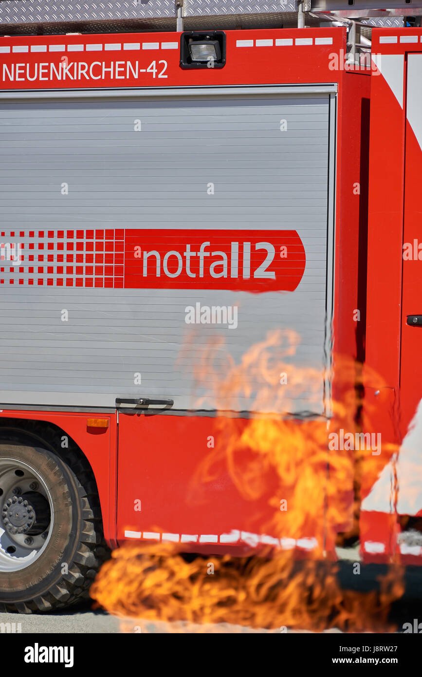 fire truck in danger Stock Photo - Alamy