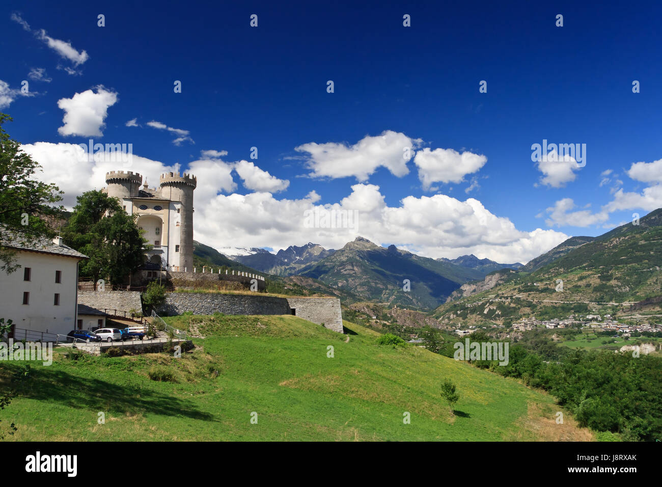 alps, valley, fortress, castle, landscape, scenery, countryside, nature ...