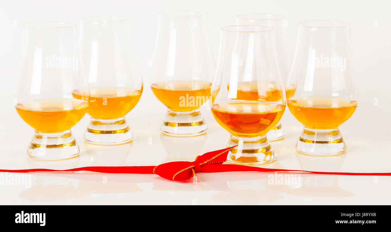 Set of single malt tasting glasses, single malt whisky in a glasses ...