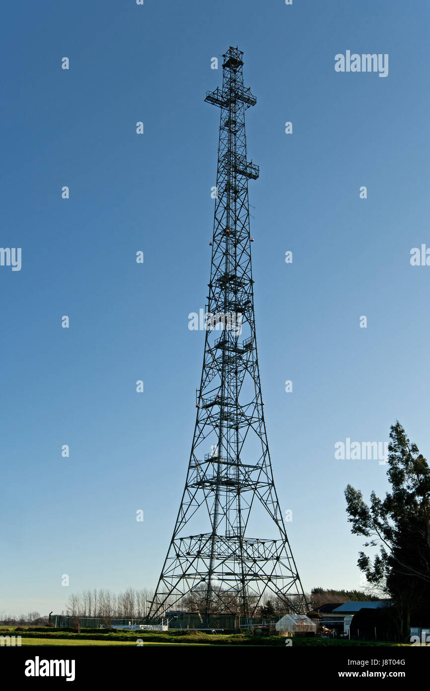 blue, communication, antenna, radio, mast, radar, firmament, sky, sign ...