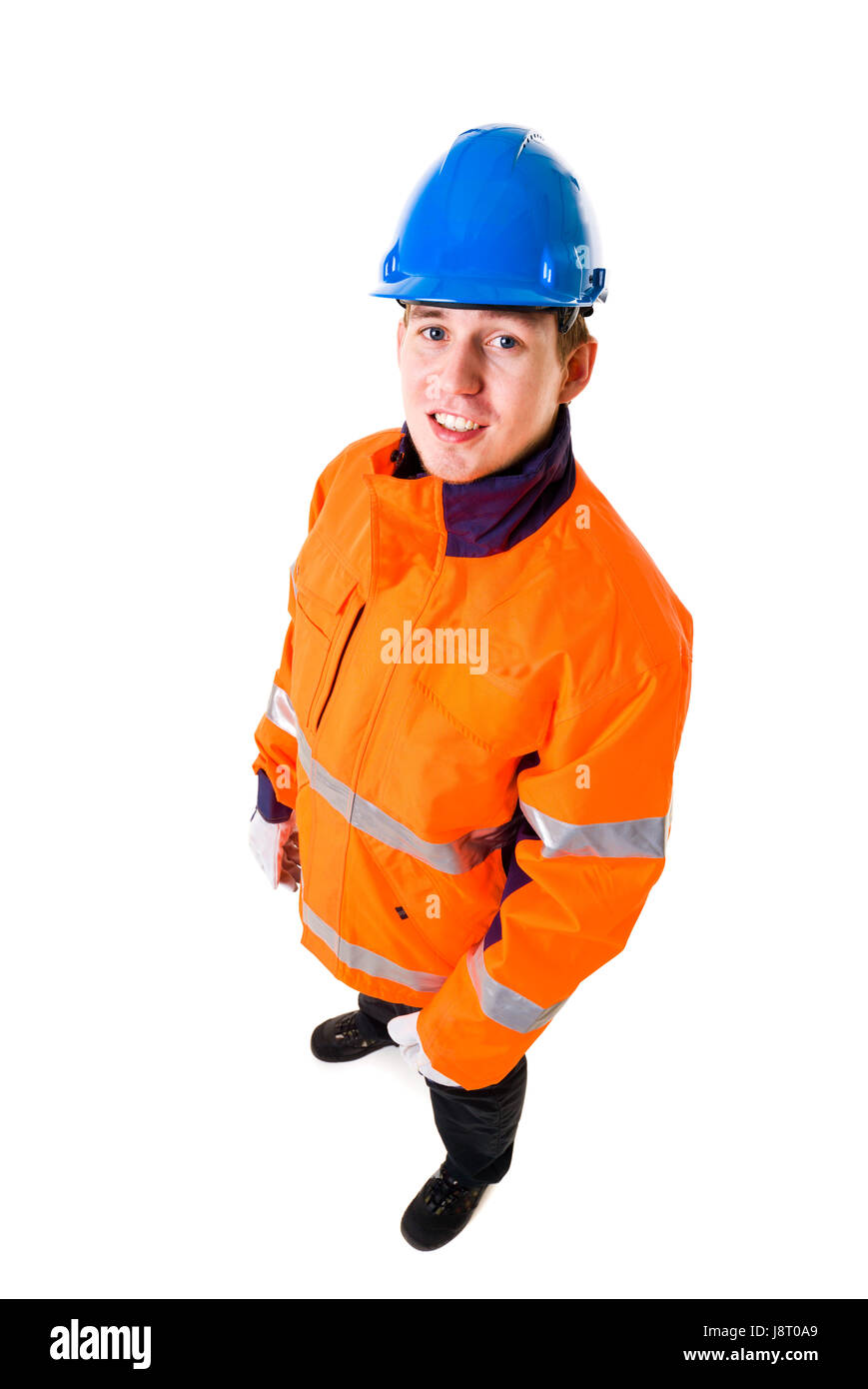 blue, men, man, isolated, working clothes, vertical, occupation ...