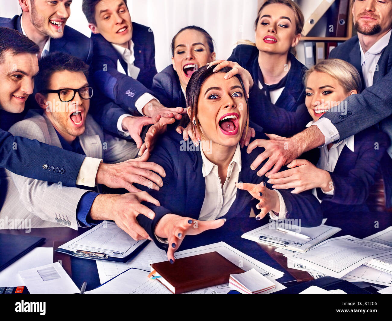 Business people office. Team people are unhappy with their leader Stock ...