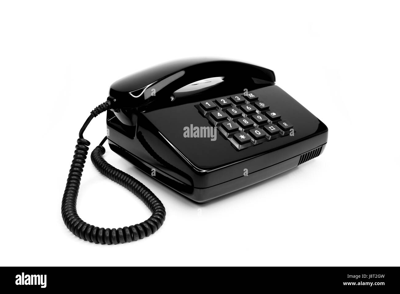 classic black telephone from the eighties Stock Photo - Alamy