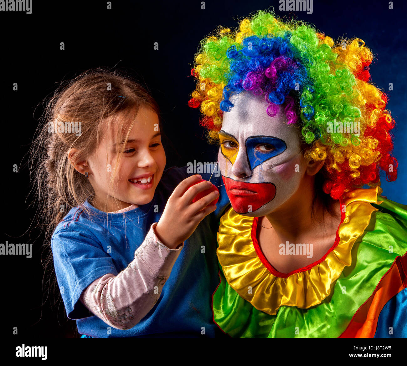 Single parent family. Mom after work birthday clown .Adult child ...