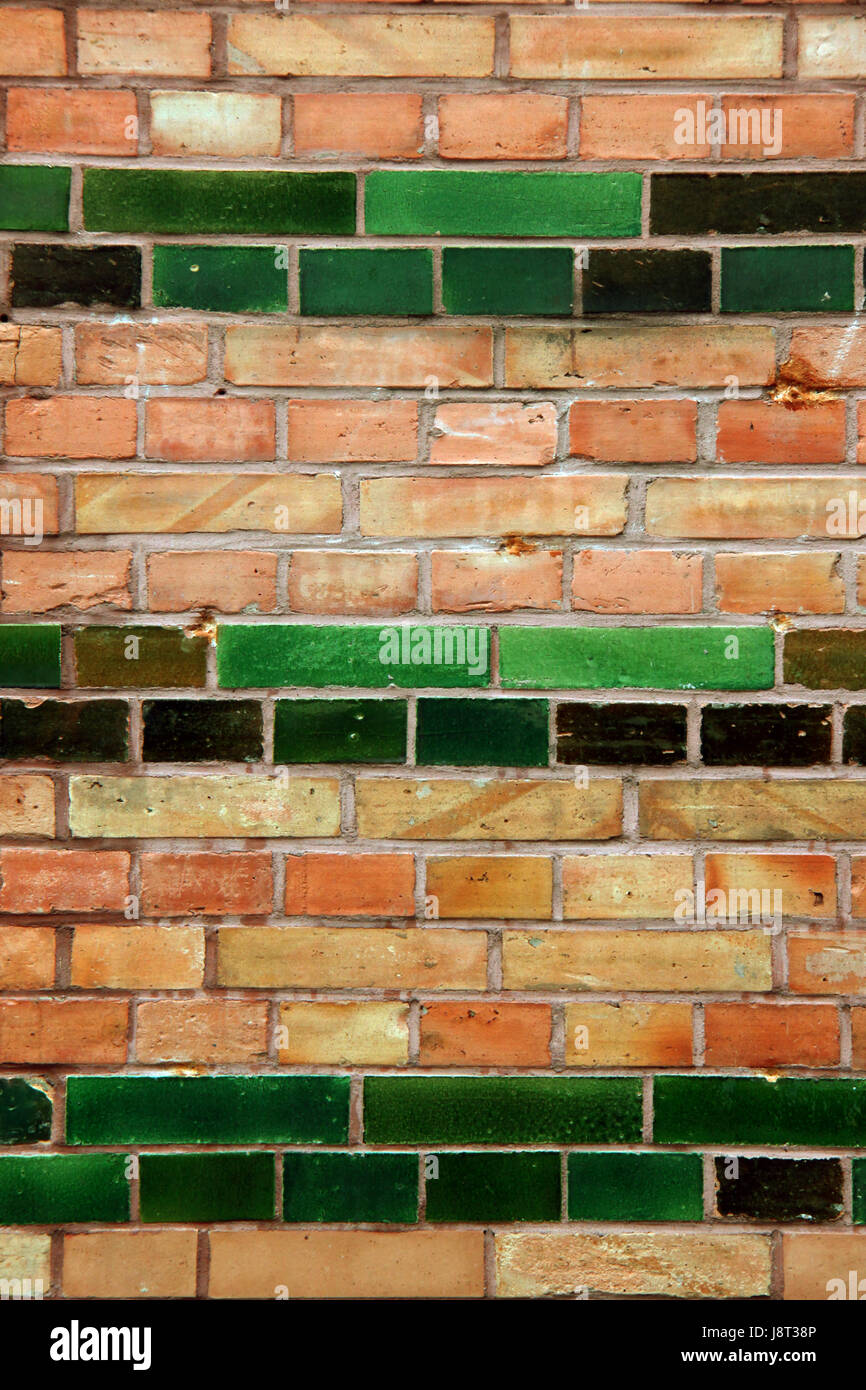 green, wall, masonry, brick wall, brick, red, green, wall, vertical ...