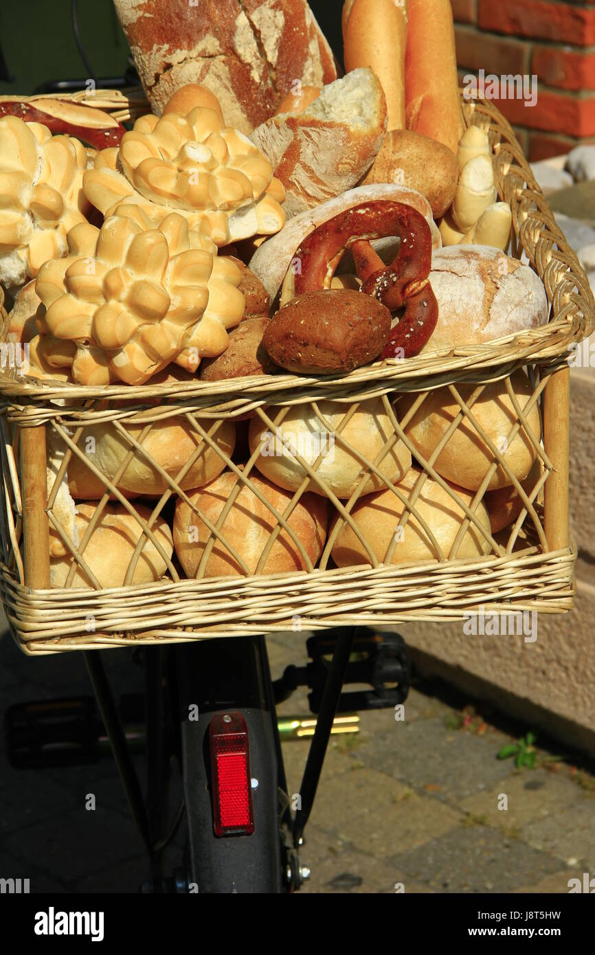 basket with bakery products Stock Photo - Alamy