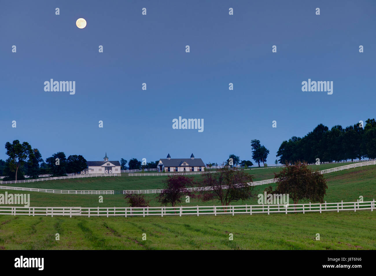 night, nighttime, field, moon, farm, fences, barns, rural, peasant ...