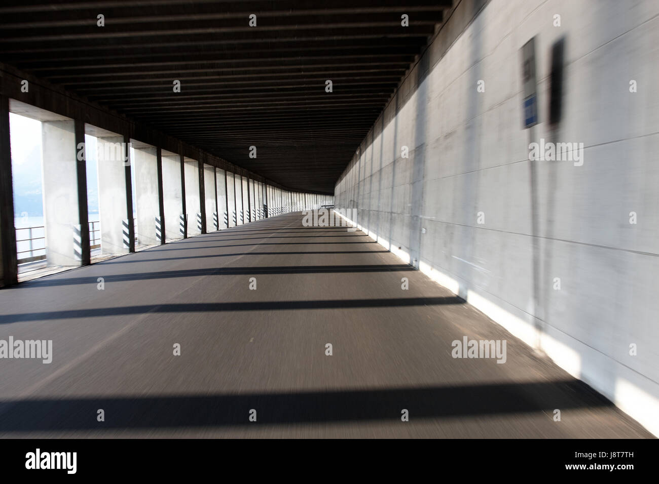concrete, tunnel, road, street, lines, horizontal, motorway, highway ...