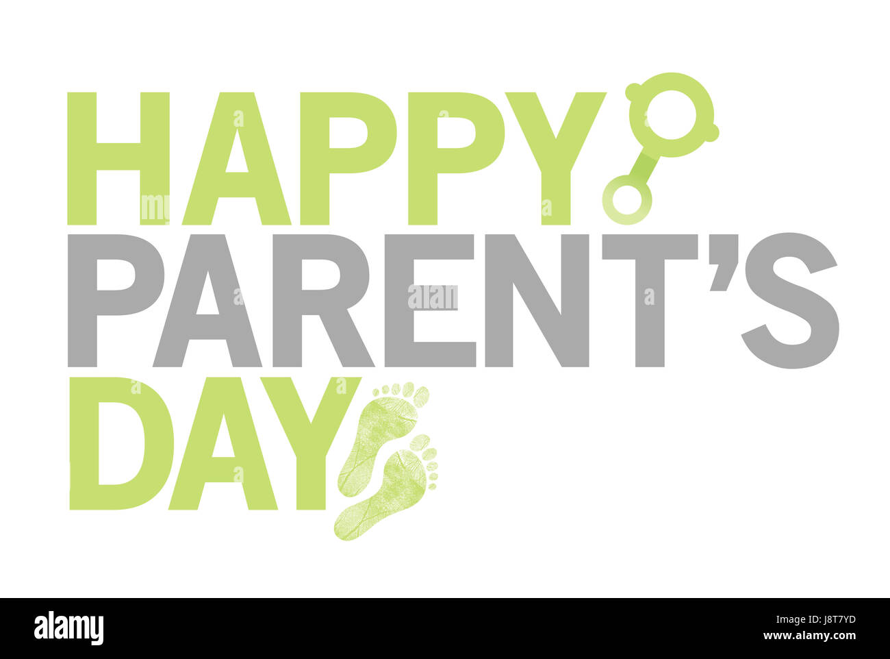 happy parents day green color sign illustration isolated over white ...