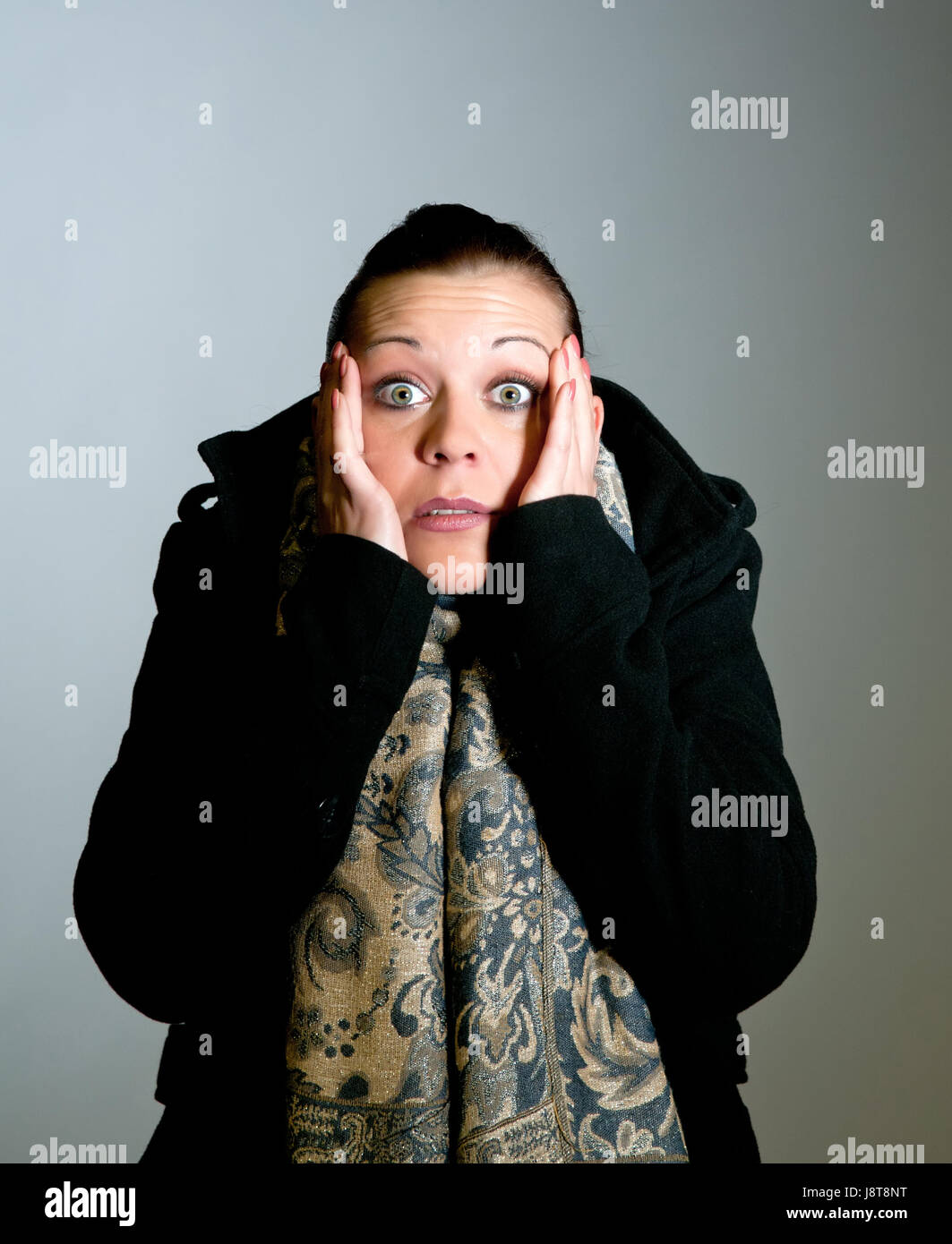young woman is afraid Stock Photo - Alamy