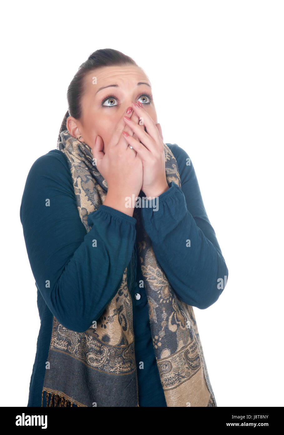 young woman is afraid Stock Photo - Alamy