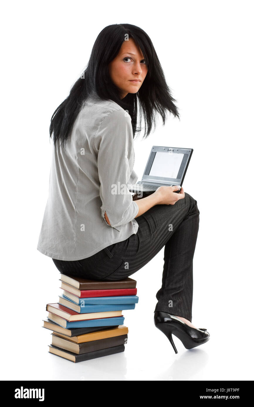 woman, study, laptop, notebook, computers, computer, laugh, laughs ...