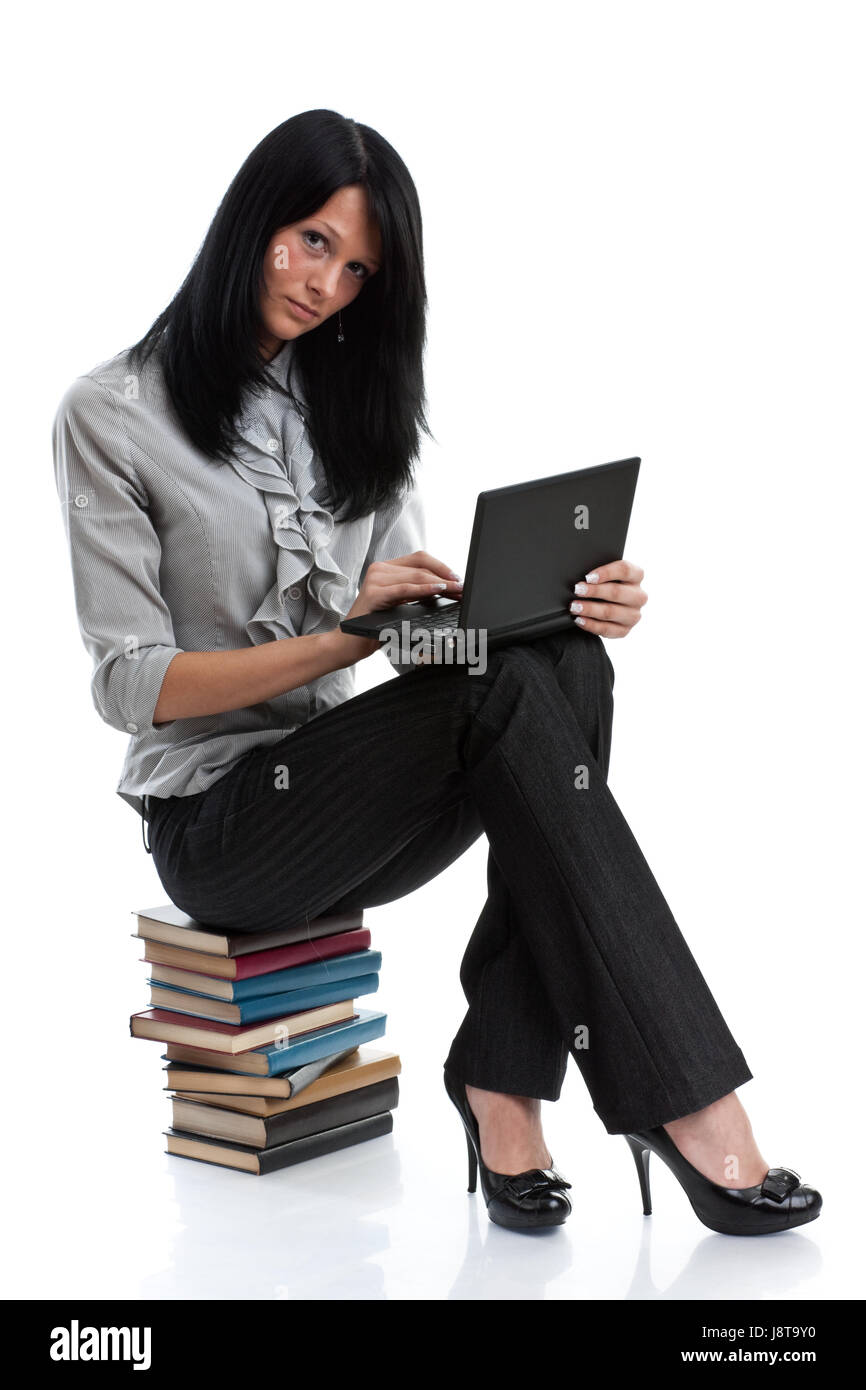 woman, study, laptop, notebook, computers, computer, laugh, laughs ...