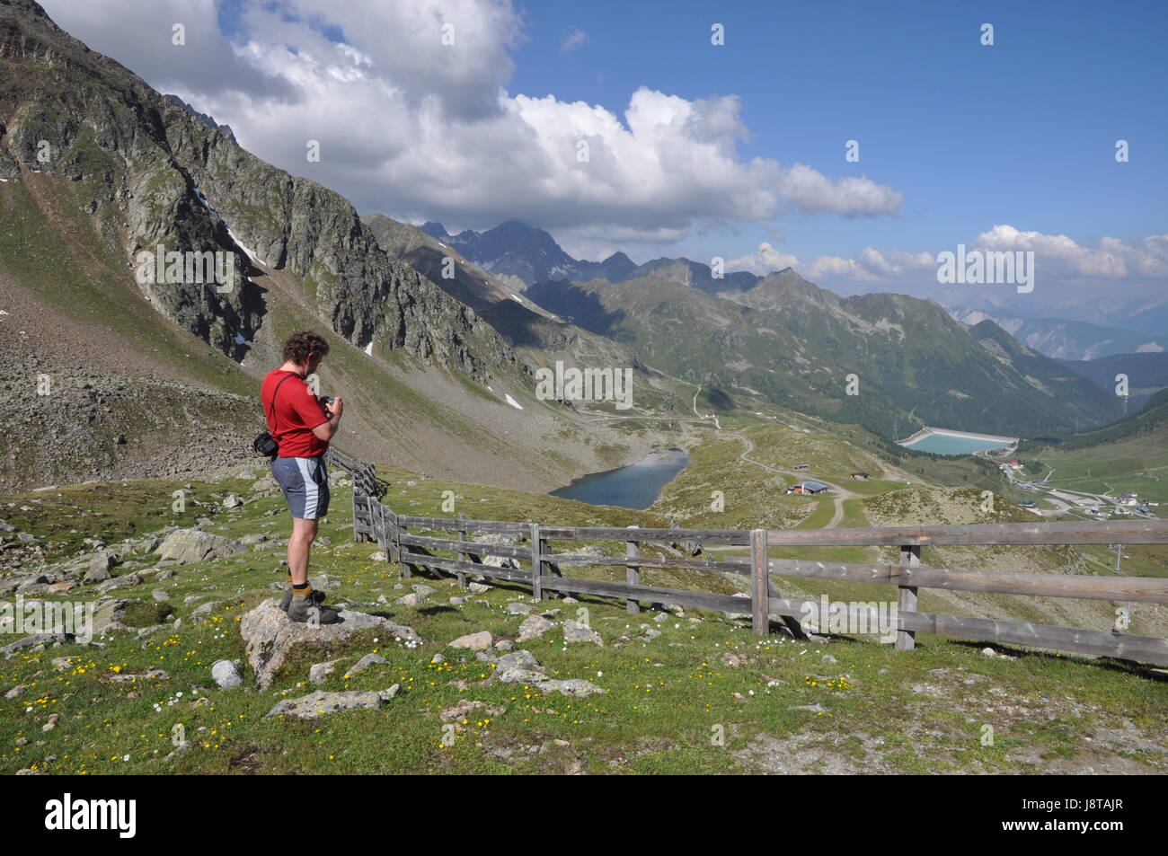 person, rambler, mountain lake, salt water, sea, ocean, water, man ...